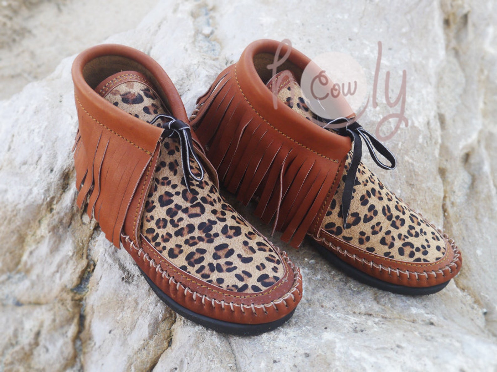 Hand Stitched Brown Leather Moccasins Brown Moccasin Boots | Etsy