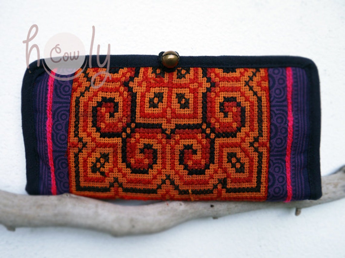 Tribal Wallet Orange Hippie Wallet Ethnic Wallet Boho | Etsy