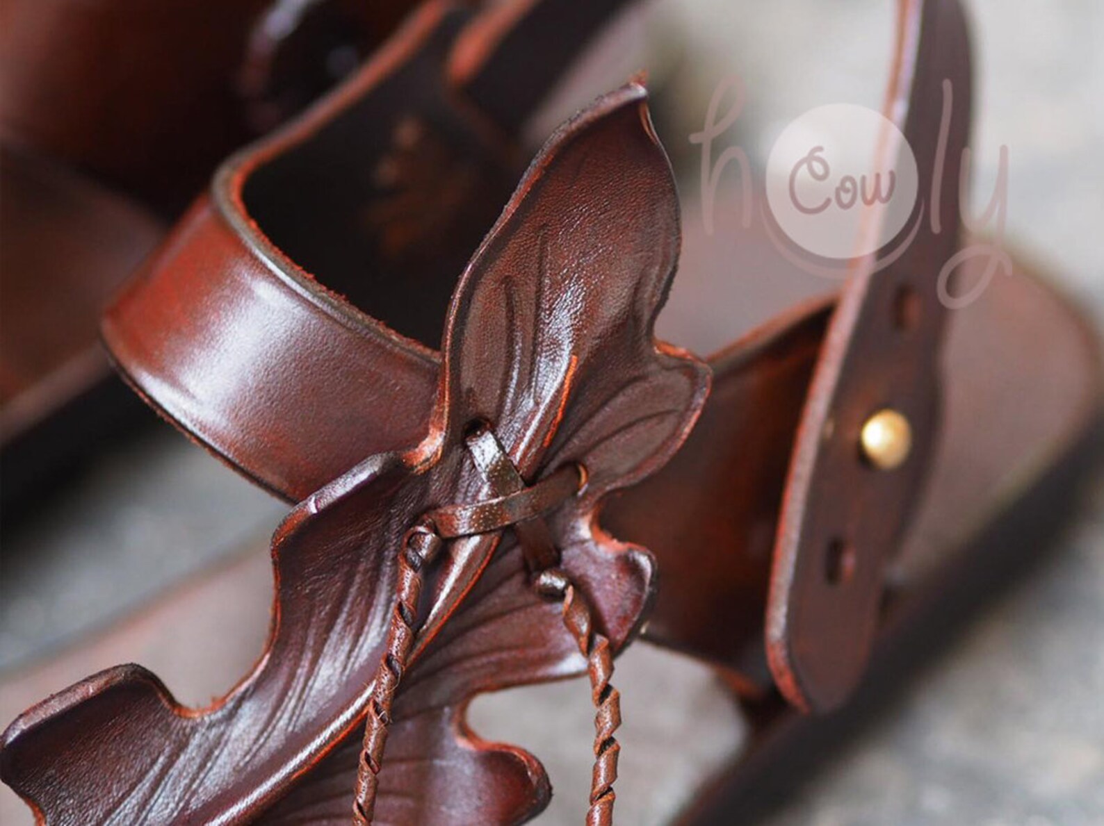 Handmade Brown Leather Leaf Sandals Womens Sandals Leather | Etsy