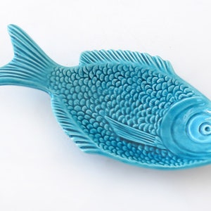 Handmade Ceramic Fish Dish, Fish Plate, Ceramic Fish Plate, Blue Fish ...