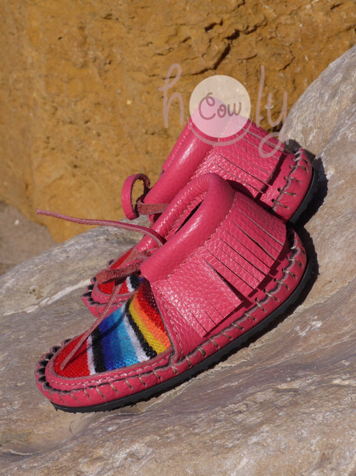 Handmade Pink Leather Baby Cowboy Serape Moccasins Baby - Etsy