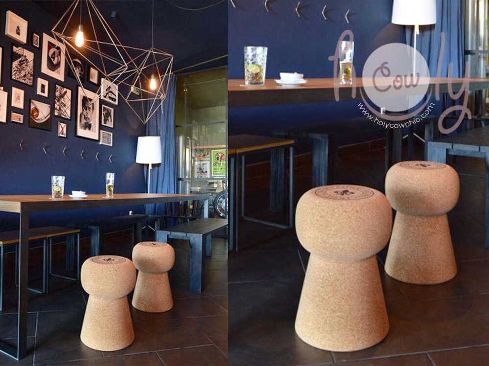 Eco Friendly Cork Side Table or Stool in the Shape of A Giant Champagne ...