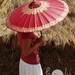 Hand Painted Red Waterproof Parasol With FREE Umbrella Bag, Red ...