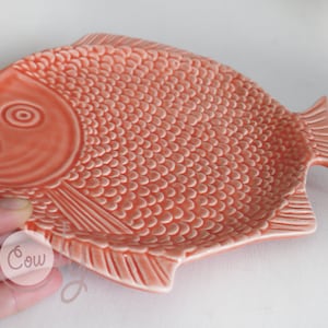 Handmade Pink Ceramic Fish Dish, Fish Plate, Pink Ceramic Fish Plate ...