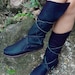 Blue Leather Moccasins, Blue Moccasin Boots, Moccasins Women, Moccasins ...