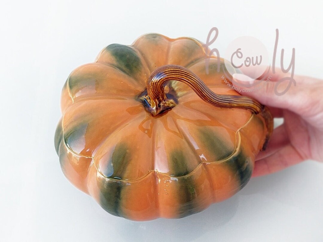 Hand Crafted Large Ceramic Pumpkin Bowl With Lid - Etsy