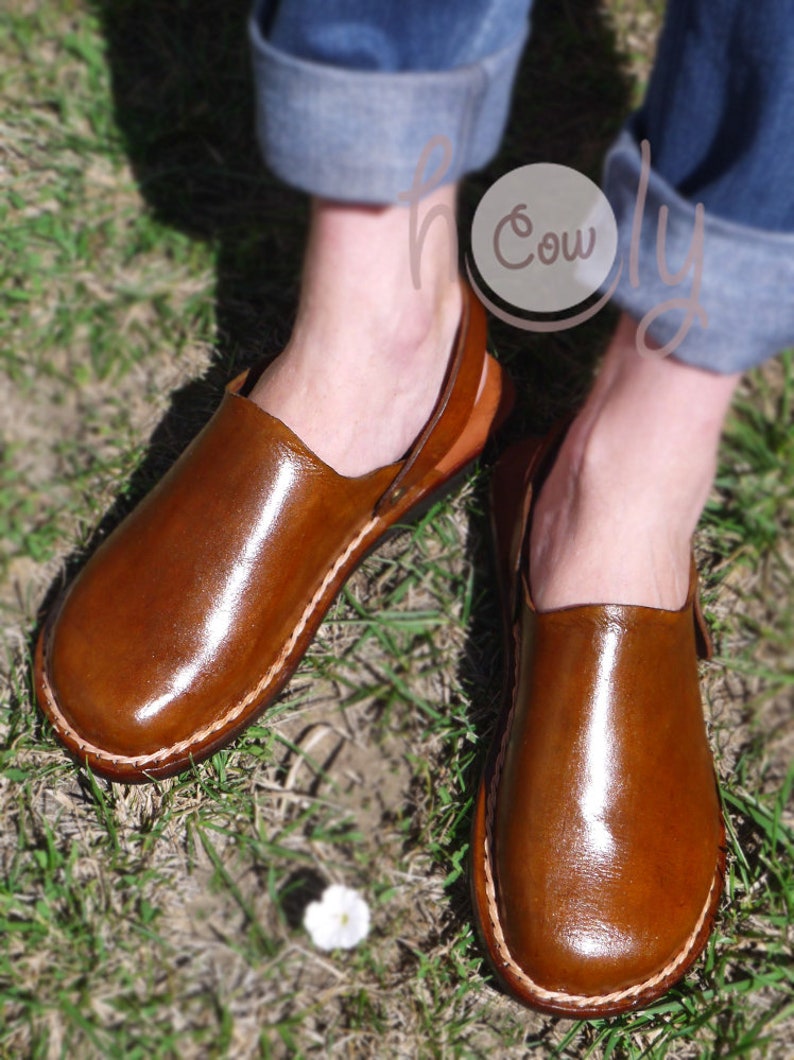 Hand Stitched Leather Sandals Brown Leather Sandals Womens | Etsy