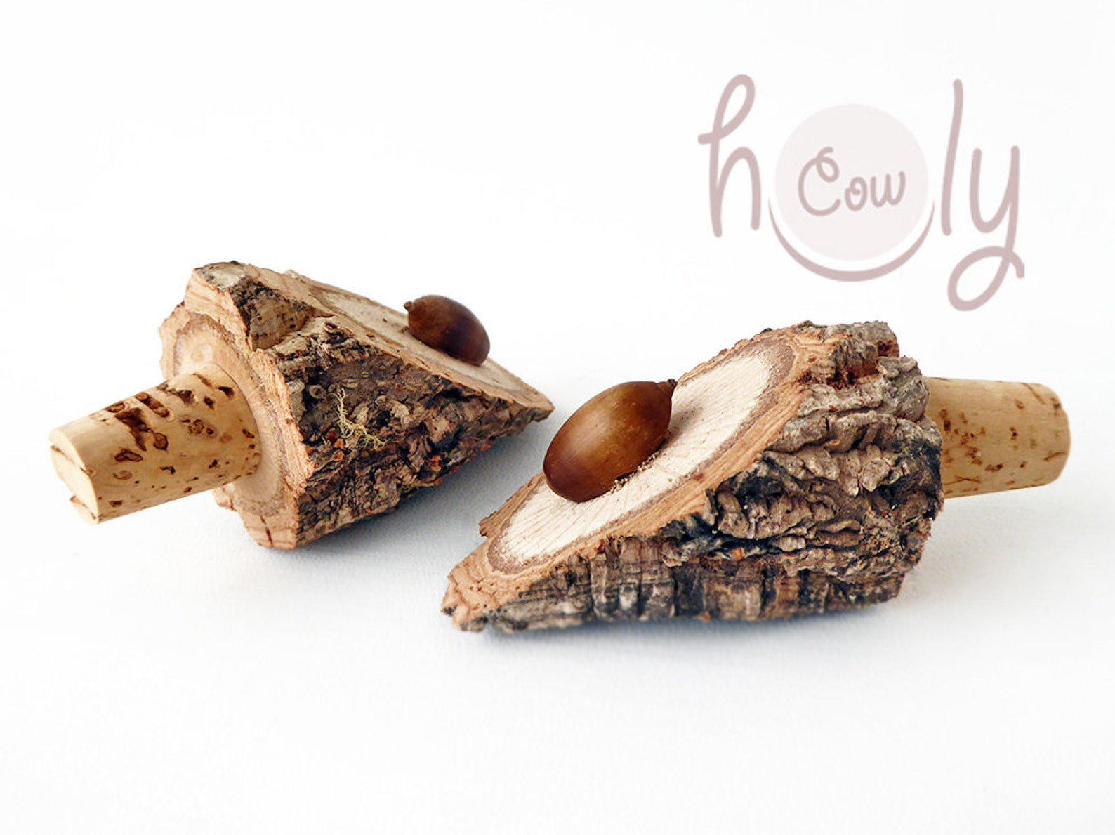 Handmade Set of Two Eco Friendly Natural Rustic Cork Bark Wine | Etsy