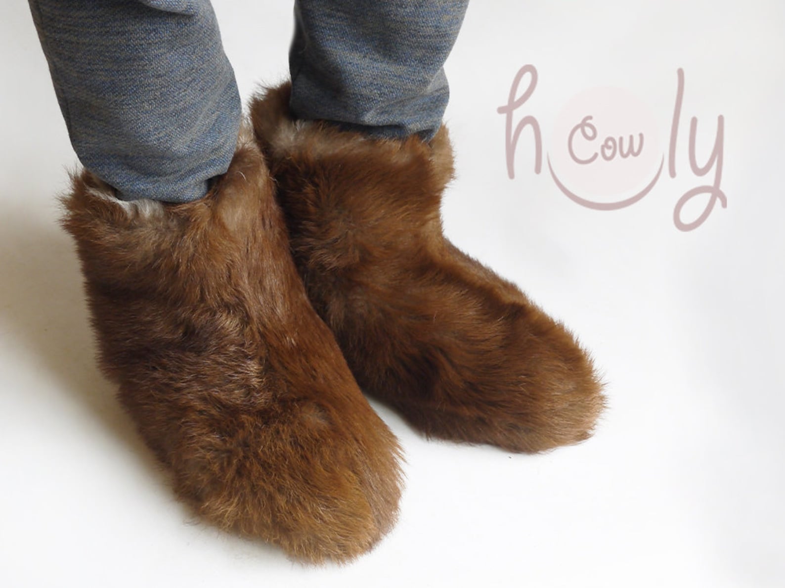 Handmade Sheepskin Woolly Slippers, Leather Slippers, Women's Slippers ...