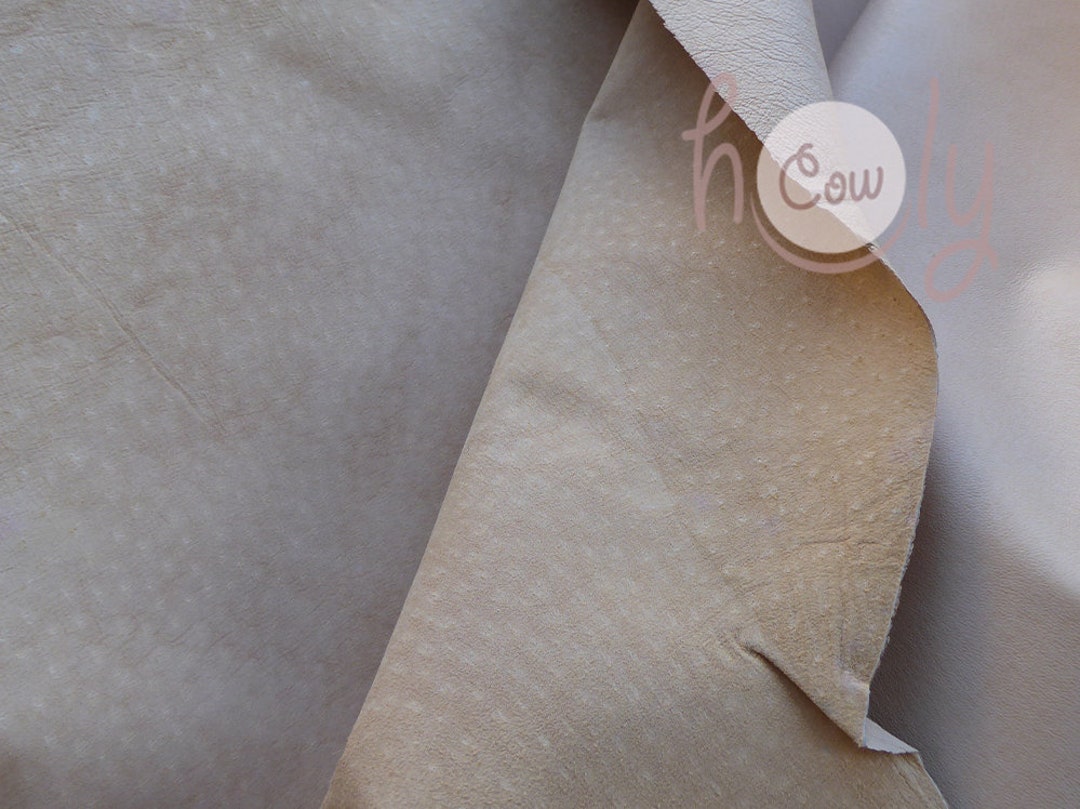 Large Beige Pigskin Leather Lining, Pig Skin Leather Hides, Beige ...