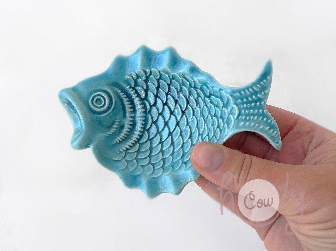 Handmade Small Ceramic Fish Dish, Fish Plate, Ceramic Fish Plate, Small ...