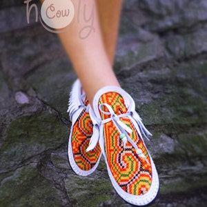 White Leather Inca Boots, White Leather Boots, Hippie Boots, Gypsy ...