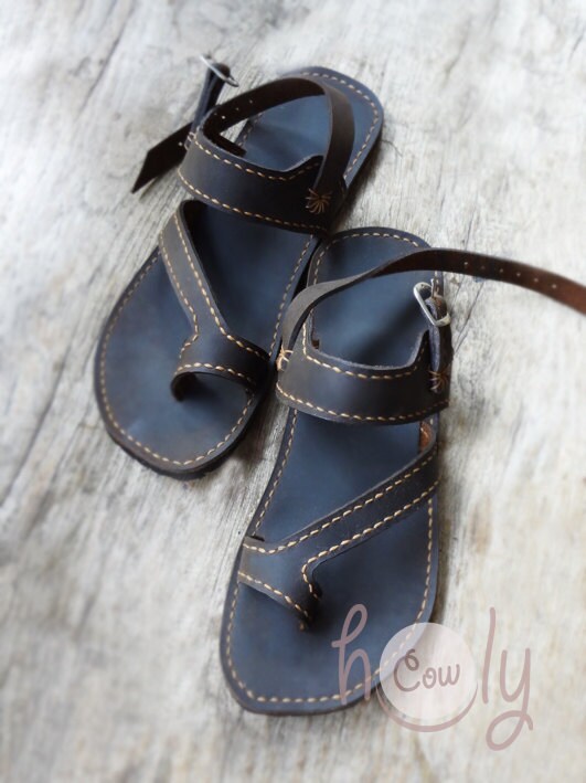 Hand Stitched Black Leather Sandals Leather Sandals. Mens - Etsy