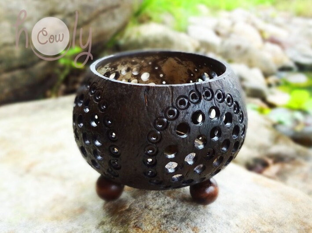 Beautiful Handmade Coconut Shell Candle Holders - Etsy