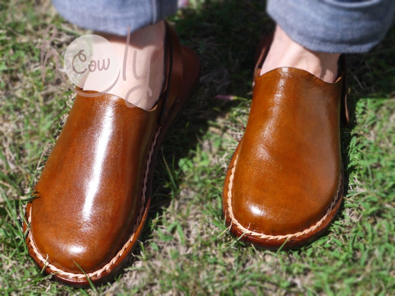 Hand Stitched Leather Sandals Brown Leather Sandals Womens | Etsy