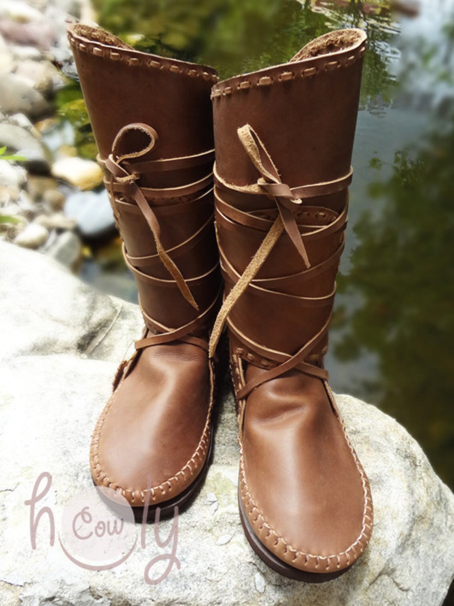 Brown Leather Moccasins Moccasin Boots Leather Moccasins | Etsy