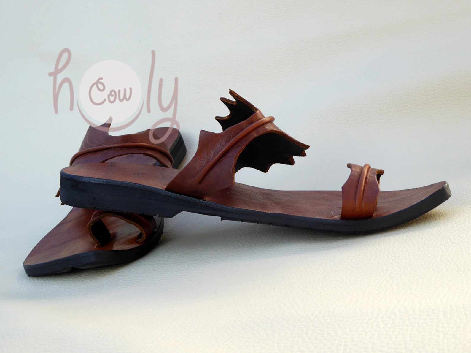 Handmade Brown Leather Leaf Sandals Women's Sandals - Etsy Australia