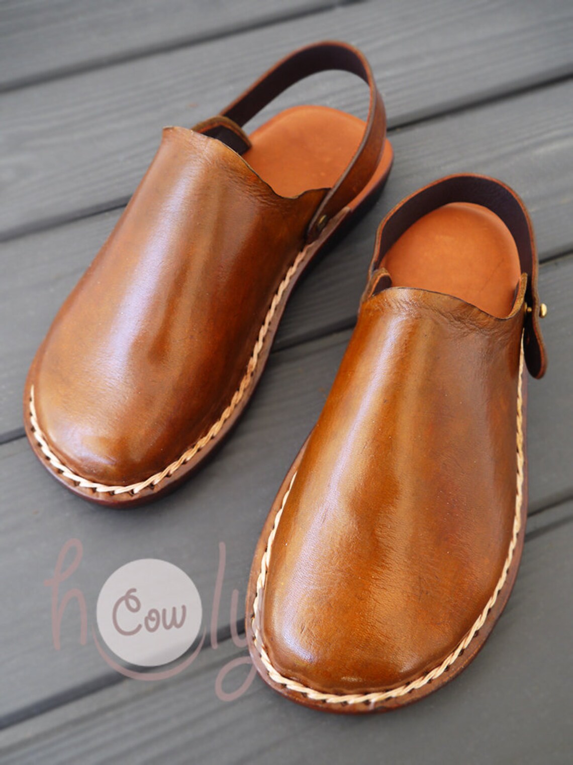 Hand Stitched Leather Sandals Brown Leather Sandals Womens | Etsy