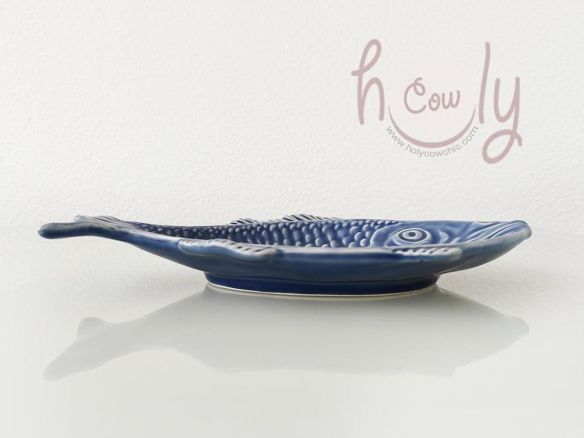Handmade Ceramic Fish Dish, Fish Plate, Ceramic Fish Plate, Blue Fish ...