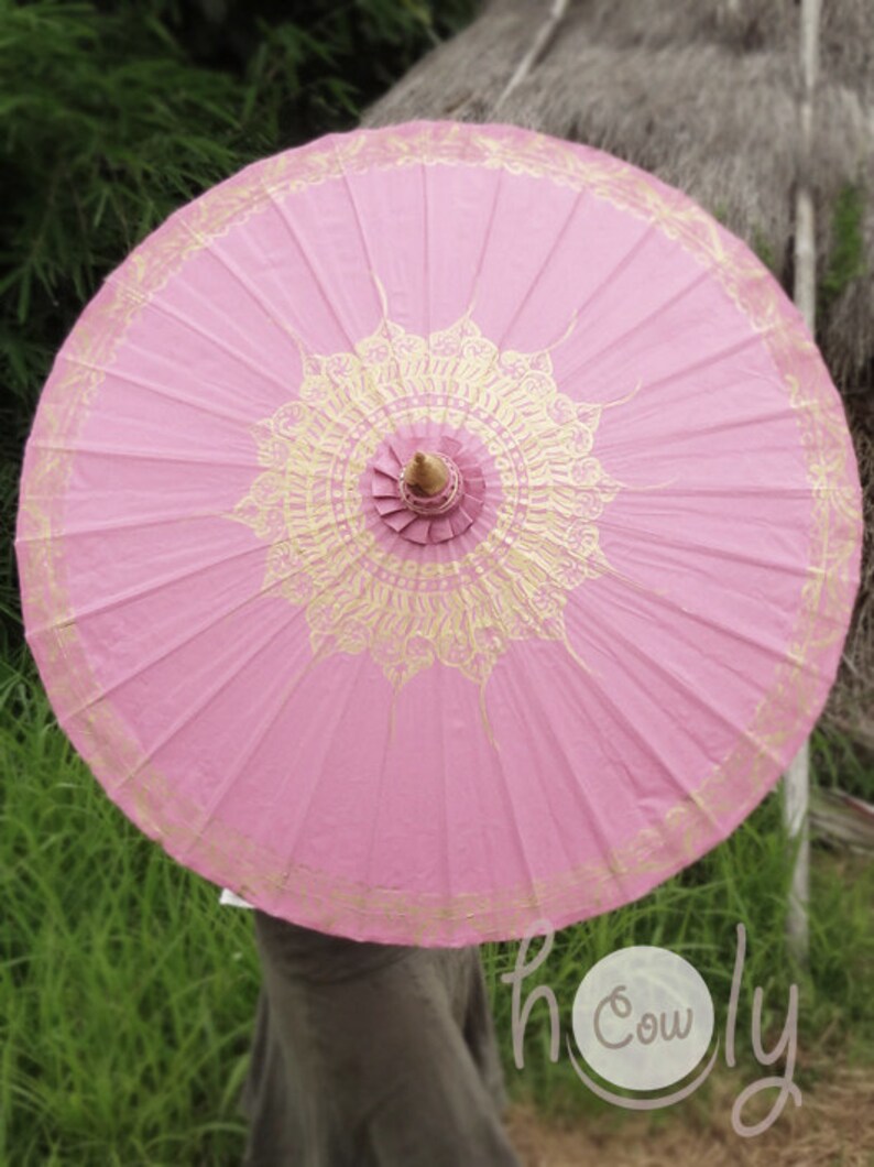 Hand Painted Pink Parasol With FREE Umbrella Bag Pink - Etsy