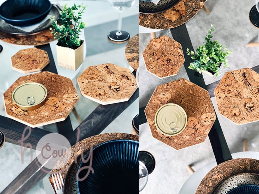 Natural Eco Friendly Thick Hexagonal Cork Hot Pot Holders, Thick Cork ...