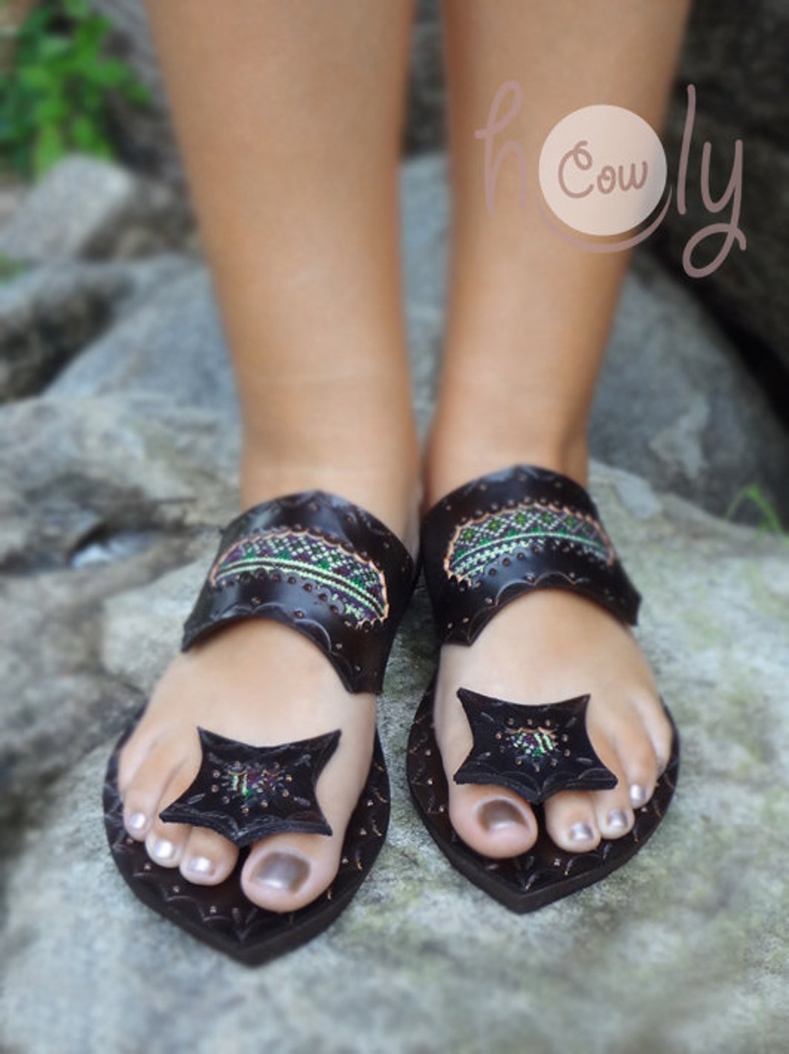 Dark Brown Leather Tribal Sandals Handmade Sandals Womens | Etsy