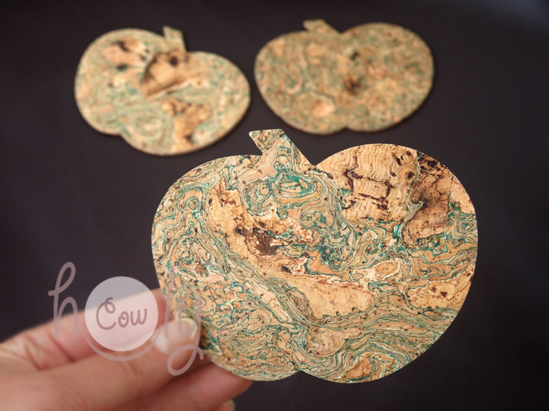 Set of Three Apple Cork Coasters, Coasters, Natural Coasters, Cork ...