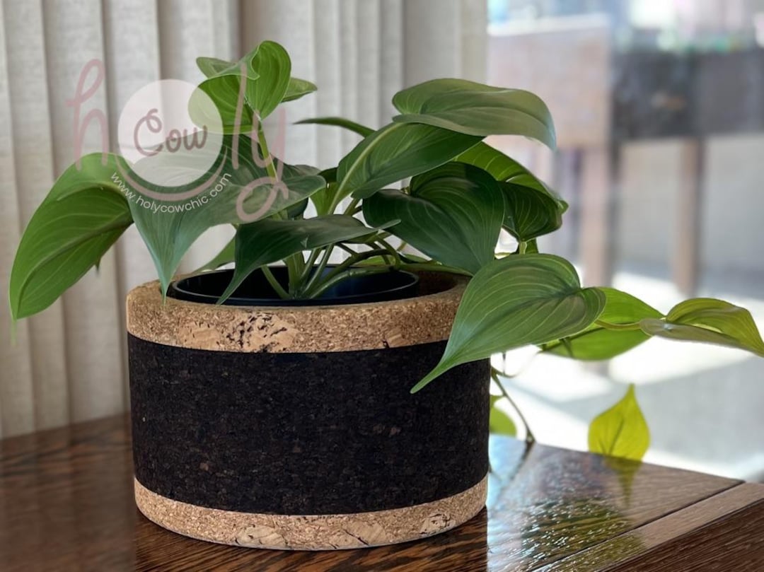 Handmade Eco Friendly Natural Cork Black and Brown Flower Planter ...