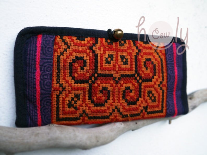 Tribal Wallet Orange Hippie Wallet Ethnic Wallet Boho | Etsy