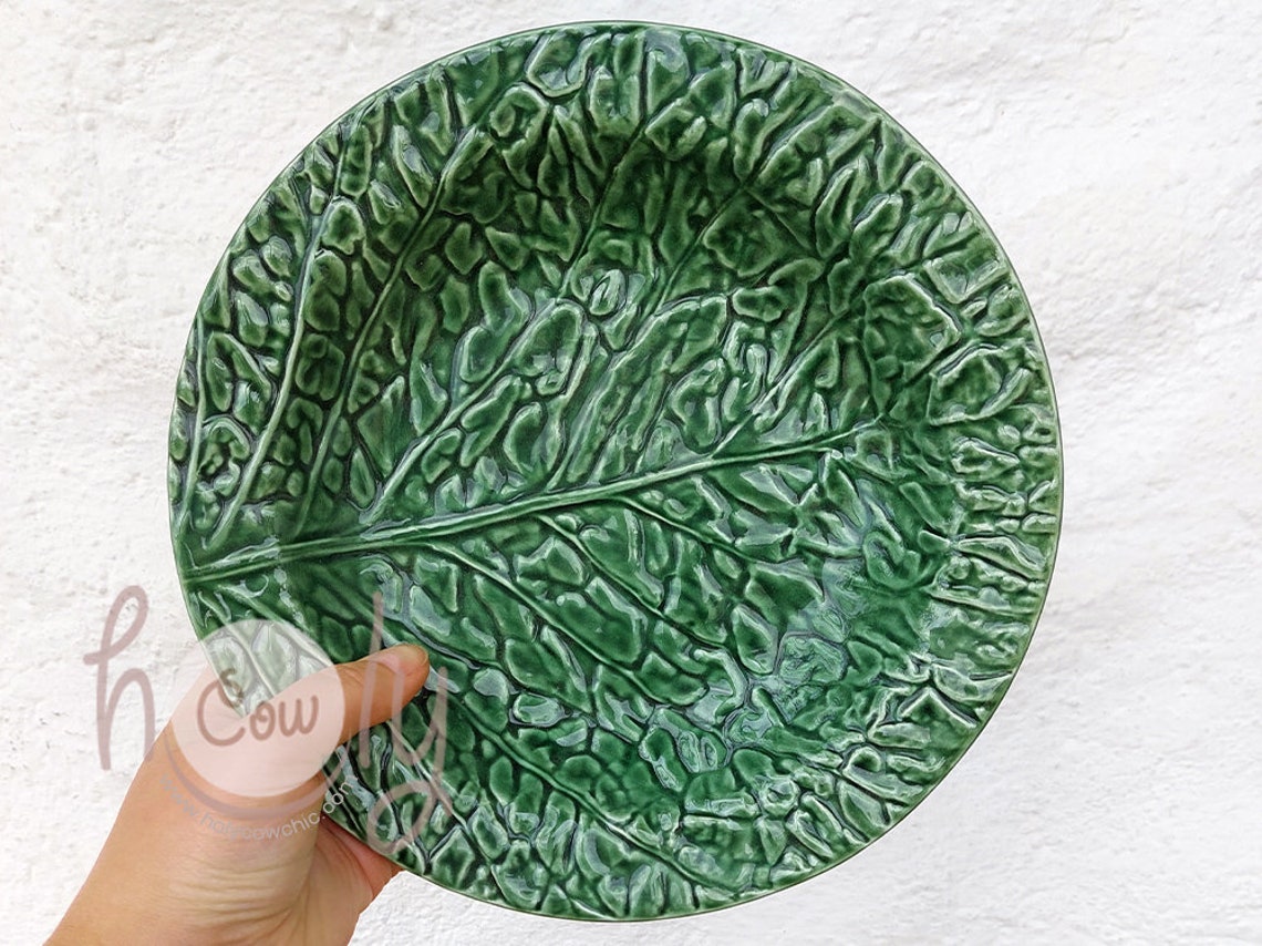 Handmade Ceramic Cabbage Leaf Dish, Ceramic Dish, Cabbage Leaf Plate ...