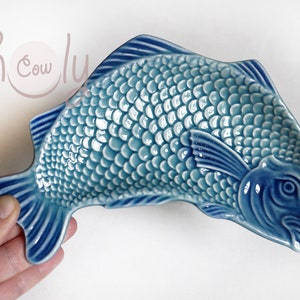 Handmade Ceramic Fish Dish, Fish Plate, Ceramic Fish Plate, Blue Fish ...