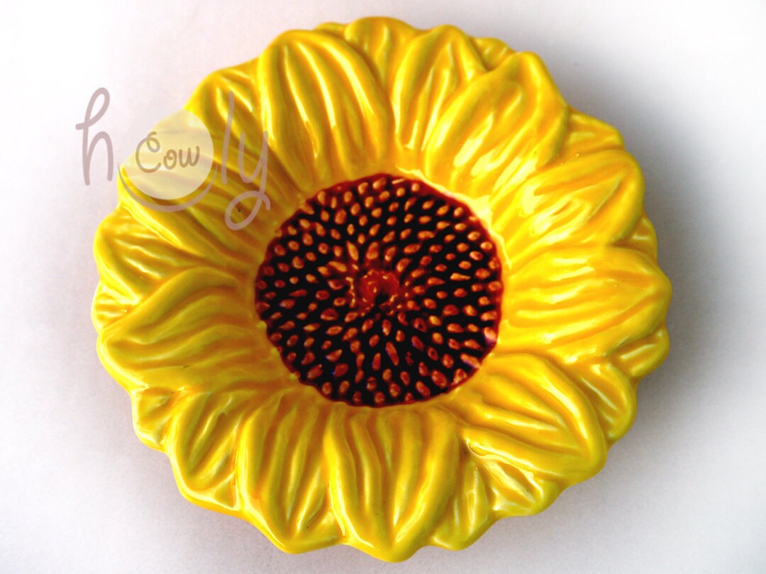 Handmade Small Ceramic Sunflower Dish, Ceramic Dish, Sunflower Plate ...