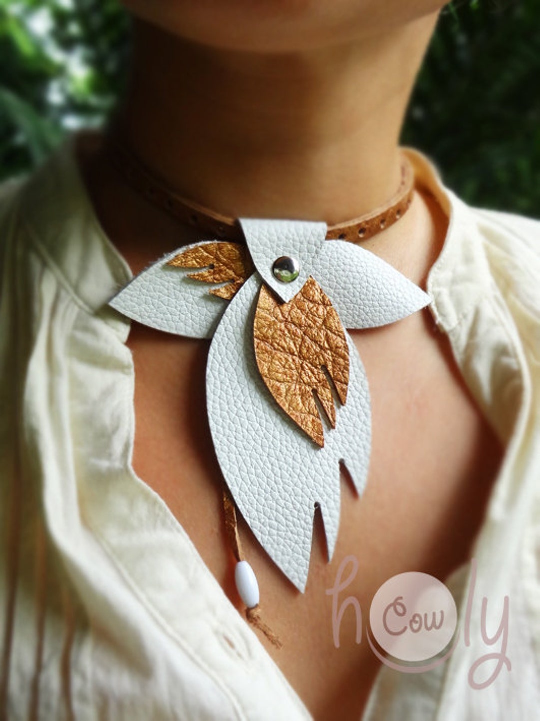 Handmade Leather Leaf Bracelet - Etsy