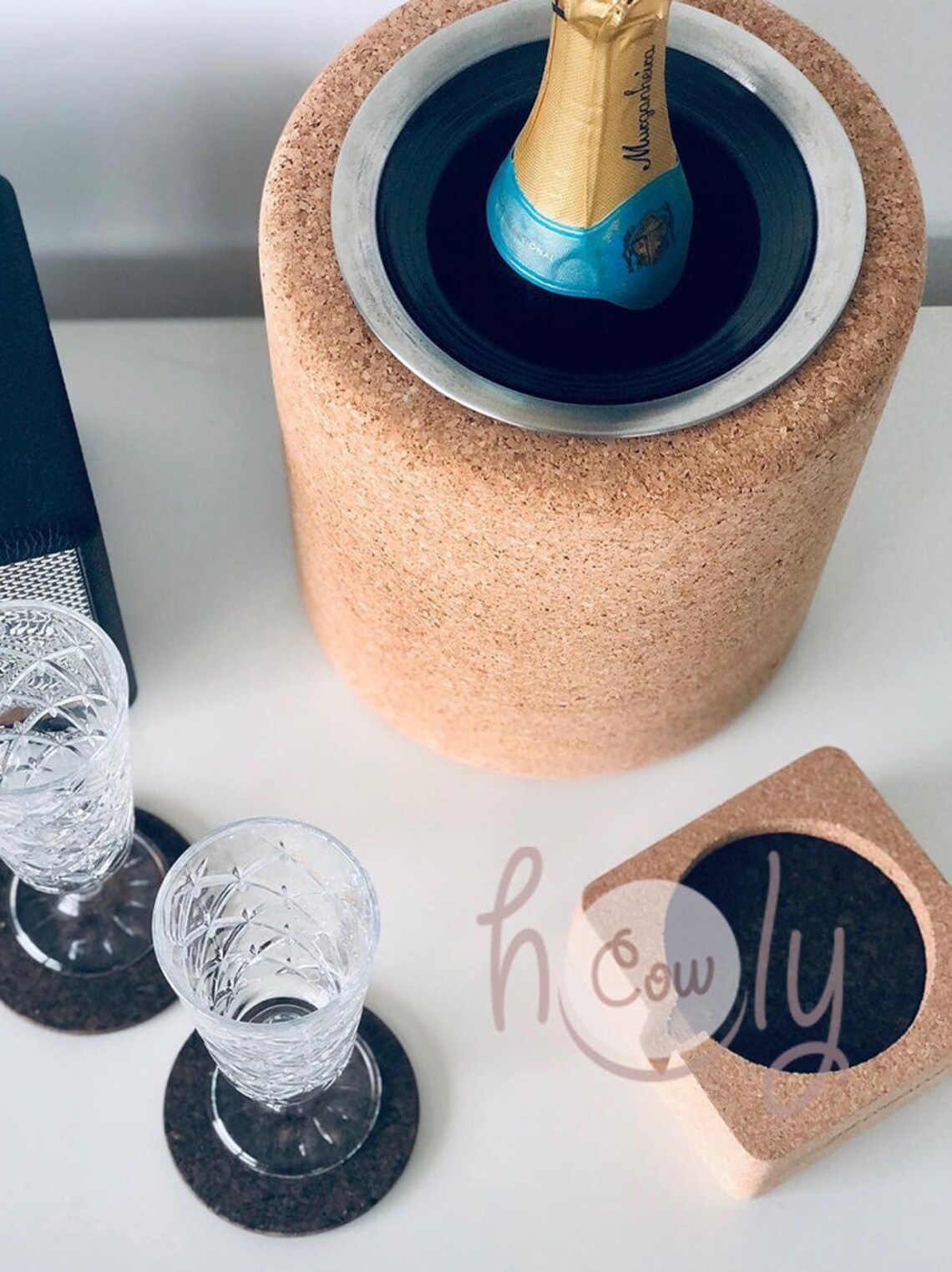 Eco Natural Cork Wine Ice Bucket, Champagne Ice Bucket, Champagne ...