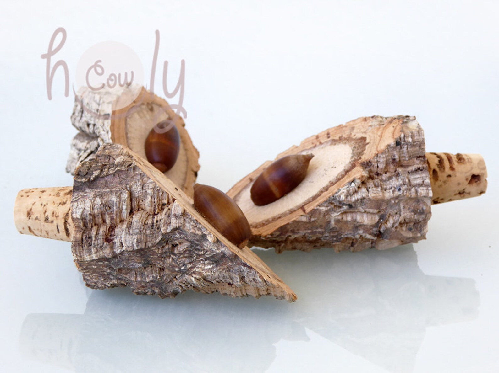 Handmade Set of Two Eco Friendly Natural Rustic Cork Bark Wine Stoppers ...