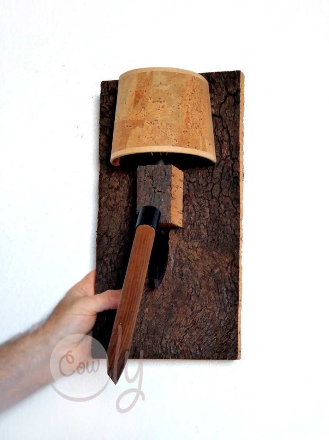 Unique Rustic Medieval Cork Wall Lamp With Axe - Etsy