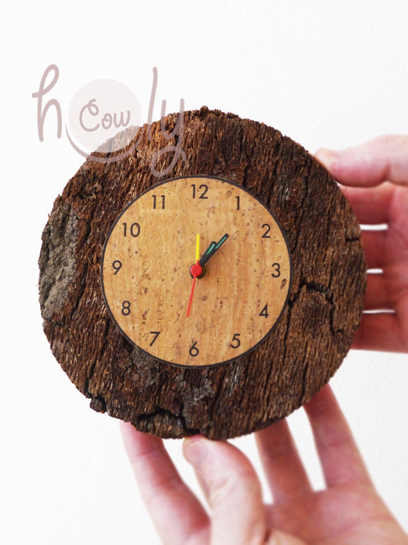 Small Circular Natural Eco Friendly Cork Clock Rustic Clock - Etsy