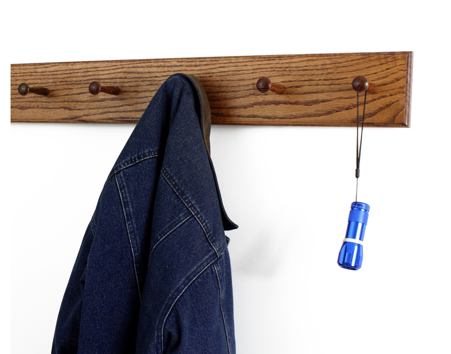 Solid Oak Shaker Peg Rack 18 to 58" With 3 to 10 Pegs - Handmade in the ...