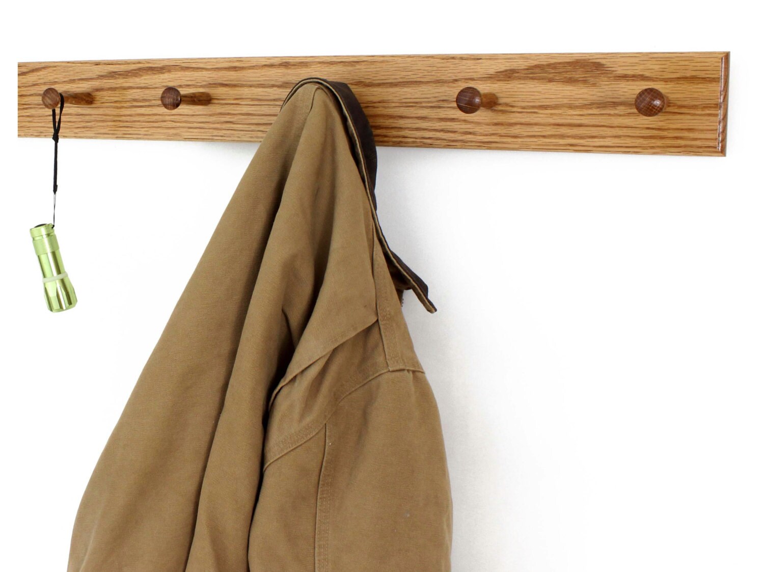 Solid Oak Shaker Peg Rack 18 to 58" With 3 to 10 Pegs - Handmade in the ...