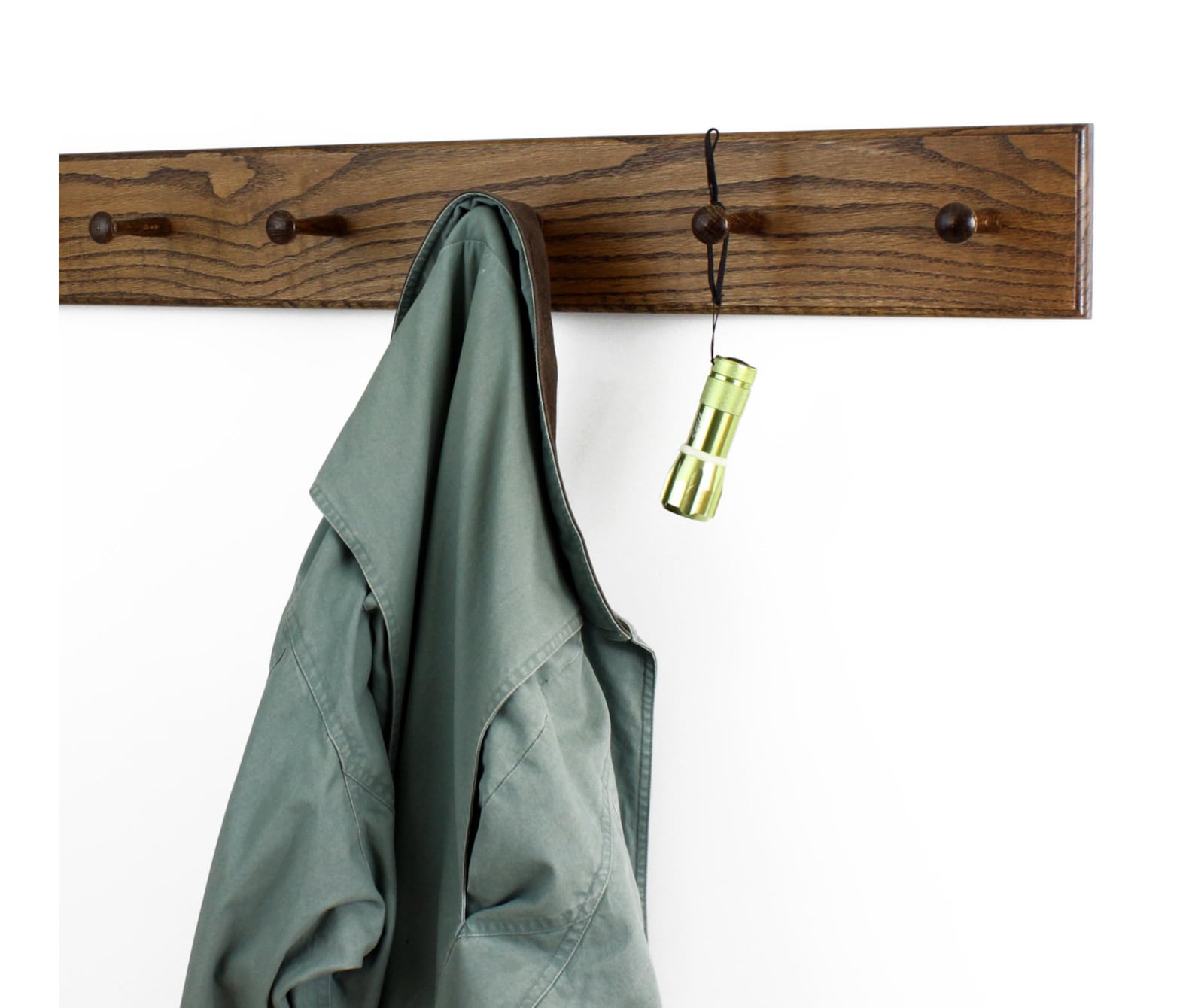 Solid Oak Shaker Peg Rack 18 to 58" With 3 to 10 Pegs - Handmade in the ...