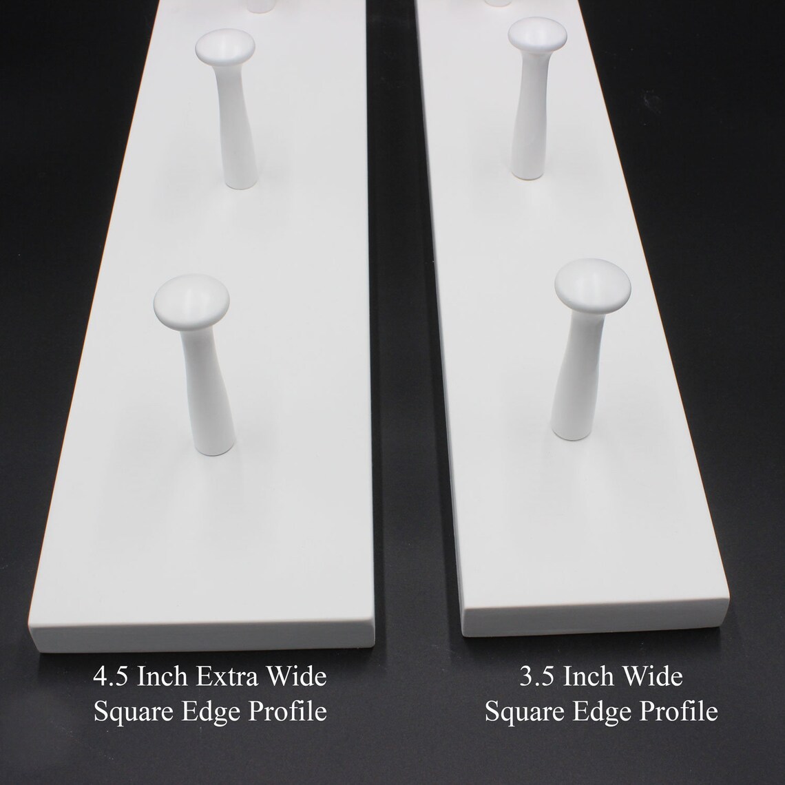 White Shaker Peg Racks - Solid Maple - 18" to 58" 3-10 Pegs Handmade in ...