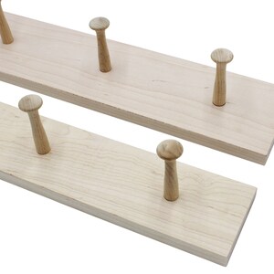 Unfinished Shaker Peg Rack - Solid Maple - 18" to 58" 3-10 Pegs ...