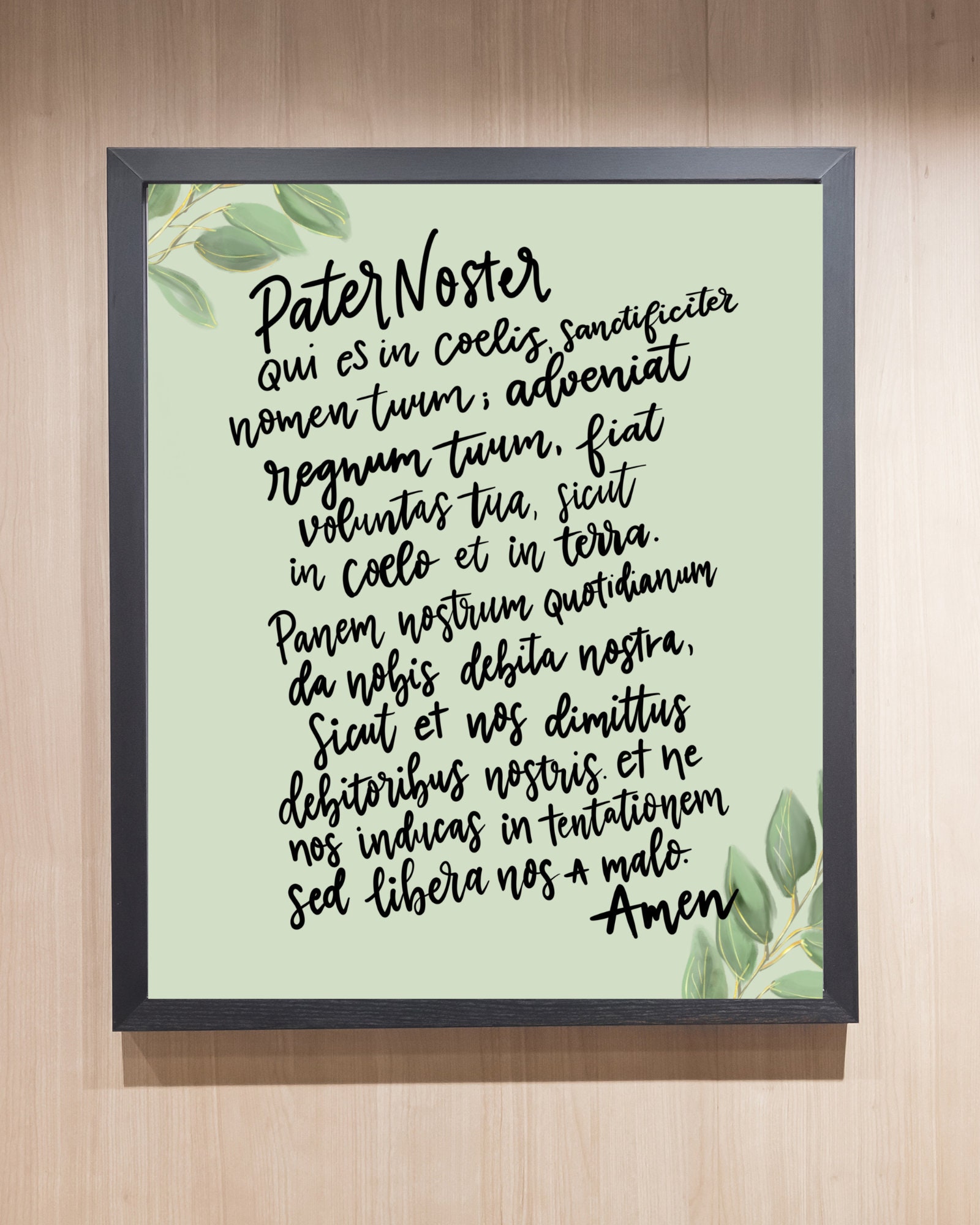 Pater Noster: Our Father Hand Drawn Printable Lord's Prayer Latin ...