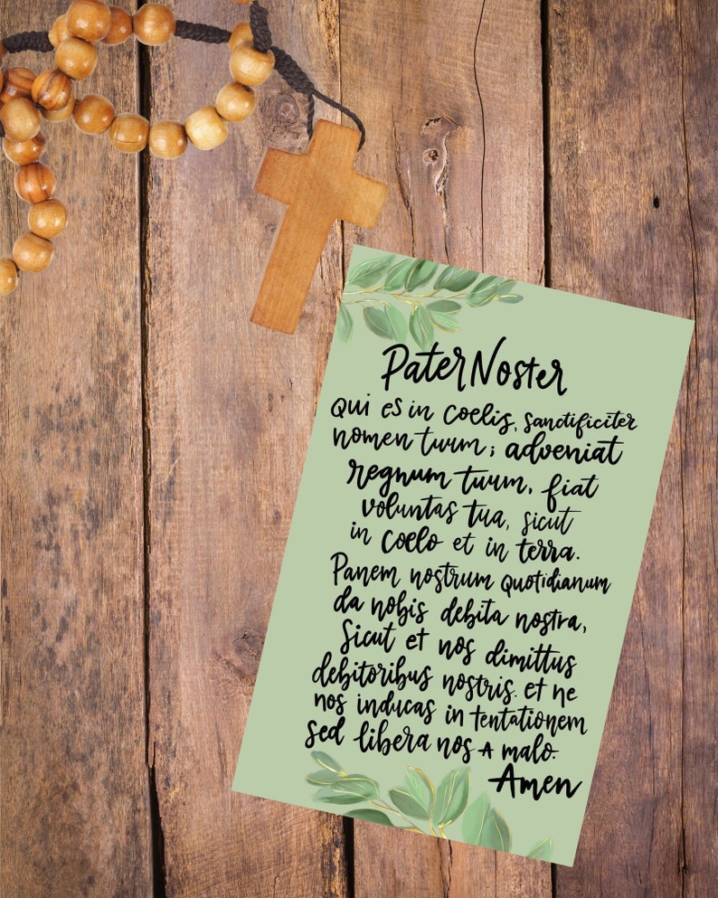 Pater Noster: Our Father Hand Drawn Printable Lord's Prayer Latin ...