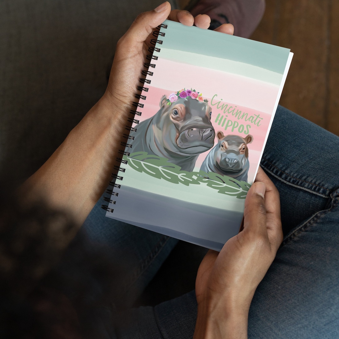 Cute Hippo Notebook Journal | Cincinnati Hippos Gift | Gift for Hippo ...