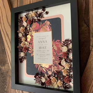 Mauve and Rose Gold Wedding Invitation Keepsake Frame. - Etsy