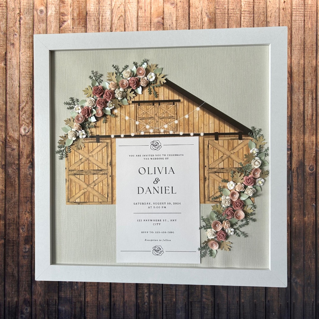 Rustic Barn Wedding Invitation Keepsake. - Etsy