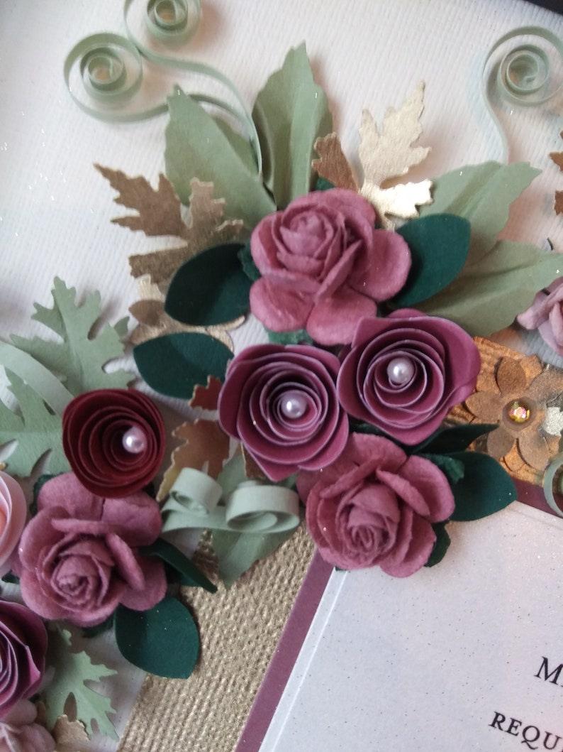 Burgundy and Mauve Rose Wedding Invitation Keepsake Frame - Etsy