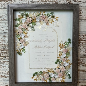 Blush and Gold Wedding Invitation Keepsake - Etsy