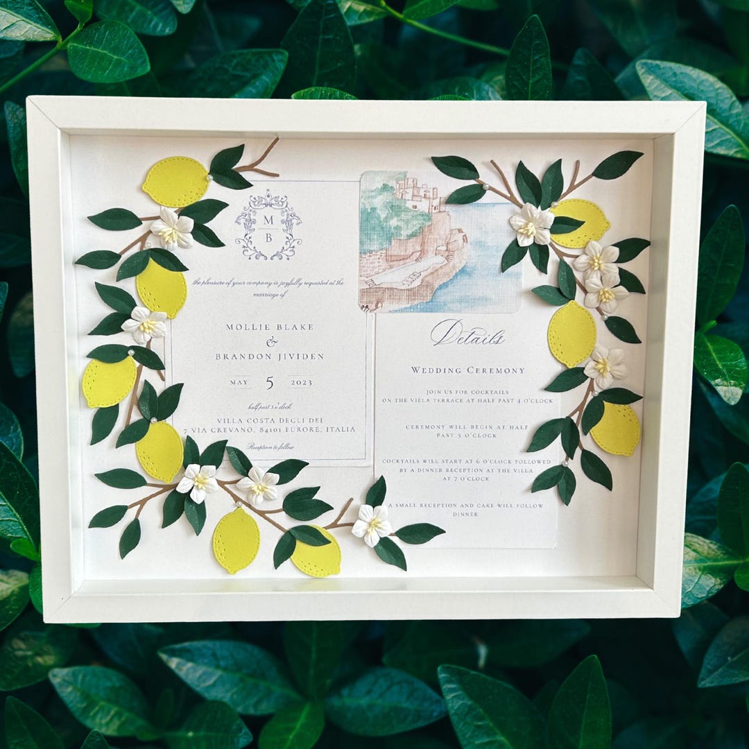 Italian Lemon Theme Wedding Keepsake Frame - Etsy